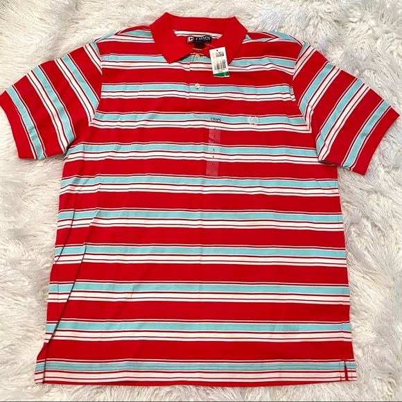Chaps | Shirts | New Chaps Striped Polo Blue Red Aqua | Poshmark